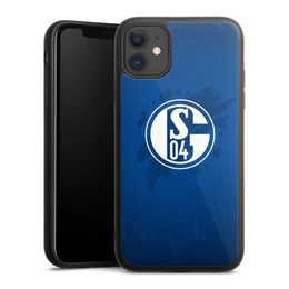 DeinDesign iPhone 11 Handy Gallery Case Handyh&uuml;lle 9H Geh&auml;rtetes Glas R&uuml;ckseite H&uuml;lle Schalke 04 Official Licensed Product Fc Schalke 04 Gallery Case