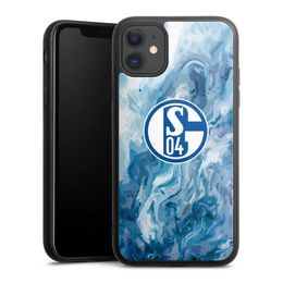 DeinDesign iPhone 11 Handy Gallery Case Handyh&uuml;lle 9H Geh&auml;rtetes Glas R&uuml;ckseite H&uuml;lle Merchandise Fc Schalke 04 Logo Gallery Case