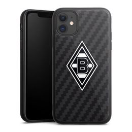 DeinDesign iPhone 11 Handy Gallery Case Handyh&uuml;lle 9H Geh&auml;rtetes Glas R&uuml;ckseite H&uuml;lle Carbon Gladbach Borussia M&ouml;nchengladbach Gallery Case