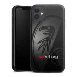 DeinDesign iPhone 11 Handy Gallery Case Handyh&uuml;lle 9H Geh&auml;rtetes Glas R&uuml;ckseite H&uuml;lle Sc Freiburg Official Licensed Product Metallic Look Gallery Case