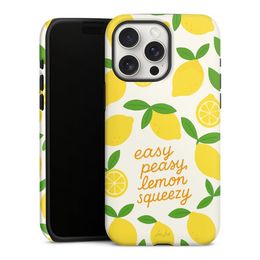 DeinDesign iPhone 15 Pro Max Handy Panzer Handyh&uuml;lle robuste Outdoor H&uuml;lle Schutzh&uuml;lle matt Spruch Statement Lemon Tough Case