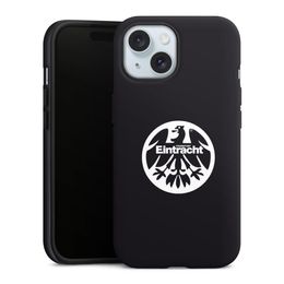 DeinDesign iPhone 15 Handy Panzer Handyh&uuml;lle robuste Outdoor H&uuml;lle Schutzh&uuml;lle matt Logo Eintracht Frankfurt Eagle Tough Case