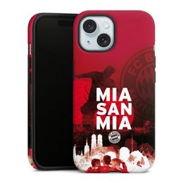 DeinDesign iPhone 15 Handy Panzer Handyh&uuml;lle robuste Outdoor H&uuml;lle Schutzh&uuml;lle matt Mia San Mia Fcb Fc Bayern M&uuml;nchen Tough Case