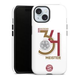 DeinDesign iPhone 15 Handy Panzer Handyh&uuml;lle robuste Outdoor H&uuml;lle Schutzh&uuml;lle matt Official Licensed Product Master Fc Bayern M&uuml;nchen Tough Case