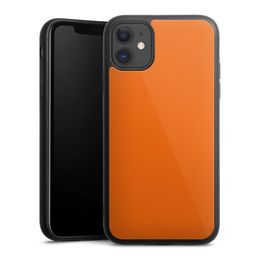 DeinDesign iPhone 11 Handy Gallery Case Handyh&uuml;lle 9H Geh&auml;rtetes Glas R&uuml;ckseite H&uuml;lle Orange Colour Unicoloured Gallery Case