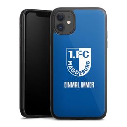 DeinDesign iPhone 11 Handy Gallery Case Handyh&uuml;lle 9H Geh&auml;rtetes Glas R&uuml;ckseite H&uuml;lle Coat Of Arms Official Licensed Product 1. Fc Magdeburg Gallery Case
