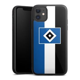 DeinDesign iPhone 11 Handy Gallery Case Handyh&uuml;lle 9H Geh&auml;rtetes Glas R&uuml;ckseite H&uuml;lle Stripes Hamburger Sv Hsv Gallery Case