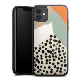 DeinDesign iPhone 11 Handy Gallery Case Handyh&uuml;lle 9H Geh&auml;rtetes Glas R&uuml;ckseite H&uuml;lle Abstract Boho Kunst Gallery Case