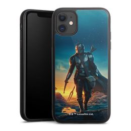 DeinDesign iPhone 11 Handy Gallery Case Handyh&uuml;lle 9H Geh&auml;rtetes Glas R&uuml;ckseite H&uuml;lle Star Wars The Mandalorian Sunset Gallery Case