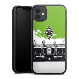 DeinDesign iPhone 11 Handy Gallery Case Handyh&uuml;lle 9H Geh&auml;rtetes Glas R&uuml;ckseite H&uuml;lle Borussia M&ouml;nchengladbach Merchandise Stadium Gallery Case