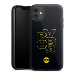 DeinDesign iPhone 11 Handy Gallery Case Handyh&uuml;lle 9H Geh&auml;rtetes Glas R&uuml;ckseite H&uuml;lle Lettering Official Licensed Product Bvb Gallery Case
