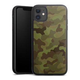 DeinDesign iPhone 11 Handy Gallery Case Handyh&uuml;lle 9H Geh&auml;rtetes Glas R&uuml;ckseite H&uuml;lle Camouflage Tarnmuster Army Gallery Case