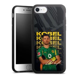 DeinDesign iPhone SE (2020) Handy Gallery Case Handyh&uuml;lle 9H Geh&auml;rtetes Glas R&uuml;ckseite H&uuml;lle Borussia Dortmund Bvb Gregor Kobel Gallery Case
