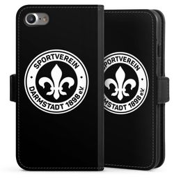 DeinDesign iPhone 8 Handy Klapph&uuml;lle Handyh&uuml;lle aus Kunst Leder schwarz Flip Case Sv Darmstadt 98 Official Licensed Product Logo Sideflip mit Lasche