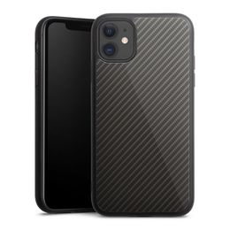 DeinDesign iPhone 11 Handy Gallery Case Handyh&uuml;lle 9H Geh&auml;rtetes Glas R&uuml;ckseite H&uuml;lle Muster Carbon Metallic Look Gallery Case