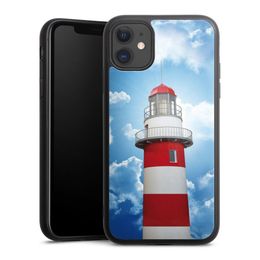 DeinDesign iPhone 11 Handy Gallery Case Handyh&uuml;lle 9H Geh&auml;rtetes Glas R&uuml;ckseite H&uuml;lle Sky Lighthouse Cloud Gallery Case