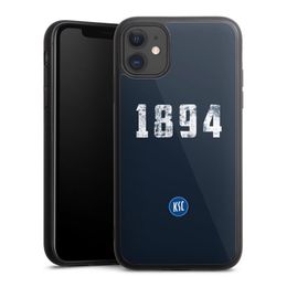 DeinDesign iPhone 11 Handy Gallery Case Handyh&uuml;lle 9H Geh&auml;rtetes Glas R&uuml;ckseite H&uuml;lle Karlsruher Sc Ksc Bundesliga Gallery Case