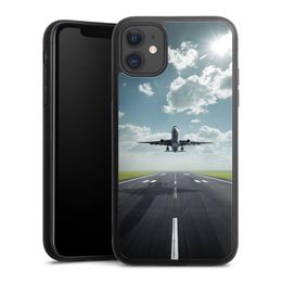DeinDesign iPhone 11 Handy Gallery Case Handyh&uuml;lle 9H Geh&auml;rtetes Glas R&uuml;ckseite H&uuml;lle Airplane Wanderlust Urlaub Gallery Case