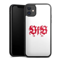 DeinDesign iPhone 11 Handy Gallery Case Handyh&uuml;lle 9H Geh&auml;rtetes Glas R&uuml;ckseite H&uuml;lle Official Licensed Product Lettering Vfb Stuttgart Gallery Case