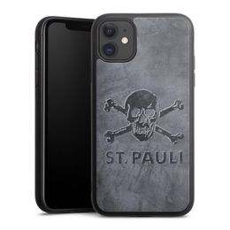 DeinDesign iPhone 11 Handy Gallery Case Handyh&uuml;lle 9H Geh&auml;rtetes Glas R&uuml;ckseite H&uuml;lle Logo Concrete Fc St. Pauli Gallery Case