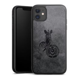 DeinDesign iPhone 11 Handy Gallery Case Handyh&uuml;lle 9H Geh&auml;rtetes Glas R&uuml;ckseite H&uuml;lle Official Licensed Product Msv Duisburg Zebra Gallery Case