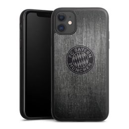 DeinDesign iPhone 11 Handy Gallery Case Handyh&uuml;lle 9H Geh&auml;rtetes Glas R&uuml;ckseite H&uuml;lle Metallic Look Fcb Fc Bayern M&uuml;nchen Gallery Case