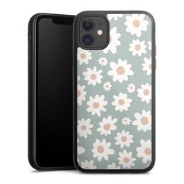DeinDesign iPhone 11 Handy Gallery Case Handyh&uuml;lle 9H Geh&auml;rtetes Glas R&uuml;ckseite H&uuml;lle Flowers Daisy Muster Gallery Case