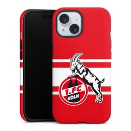 DeinDesign iPhone 15 Handy Panzer Handyh&uuml;lle robuste Outdoor H&uuml;lle Schutzh&uuml;lle matt Official Licensed Product Coat Of Arms 1. Fc K&ouml;ln Tough Case