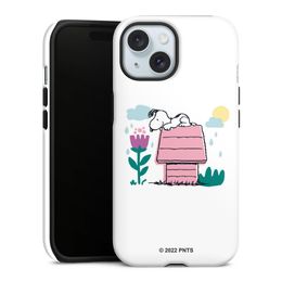 DeinDesign iPhone 15 Handy Panzer Handyh&uuml;lle robuste Outdoor H&uuml;lle Schutzh&uuml;lle matt Snoopy Dog Official Licensed Product Tough Case
