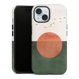 DeinDesign iPhone 15 Handy Panzer Handyh&uuml;lle robuste Outdoor H&uuml;lle Schutzh&uuml;lle matt Sunshine Bird Sunset Tough Case