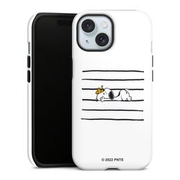 DeinDesign iPhone 15 Handy Panzer Handyh&uuml;lle robuste Outdoor H&uuml;lle Schutzh&uuml;lle matt Snoopy Dog Peanuts Tough Case