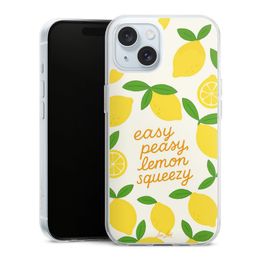 DeinDesign iPhone 15 Handy Silikon H&uuml;lle Case transparent Handyh&uuml;lle Spruch Statement Lemon Silikon Case