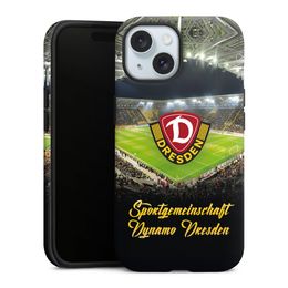 DeinDesign iPhone 15 Handy Panzer Handyh&uuml;lle robuste Outdoor H&uuml;lle Schutzh&uuml;lle matt Sg Dynamo Dresden Sgd Official Licensed Product Tough Case