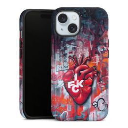 DeinDesign iPhone 15 Handy Panzer Handyh&uuml;lle robuste Outdoor H&uuml;lle Schutzh&uuml;lle matt 1. Fck 1. Fc Kaiserslautern Heart Tough Case