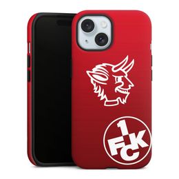 DeinDesign iPhone 15 Handy Panzer Handyh&uuml;lle robuste Outdoor H&uuml;lle Schutzh&uuml;lle matt Devil Official Licensed Product 1. Fc Kaiserslautern Tough Case