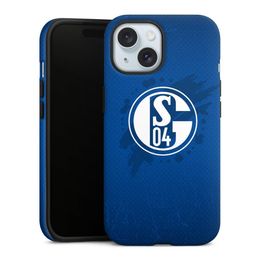 DeinDesign iPhone 15 Handy Panzer Handyh&uuml;lle robuste Outdoor H&uuml;lle Schutzh&uuml;lle matt Official Licensed Product Fc Schalke 04 Schalke 04 Tough Case