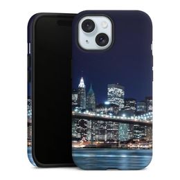 DeinDesign iPhone 15 Handy Panzer Handyh&uuml;lle robuste Outdoor H&uuml;lle Schutzh&uuml;lle matt Usa Brooklyn Bridge New York Tough Case