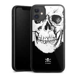 DeinDesign iPhone 11 Handy Gallery Case Handyh&uuml;lle 9H Geh&auml;rtetes Glas R&uuml;ckseite H&uuml;lle Totenkopf Fc St. Pauli Official Licensed Product Gallery Case