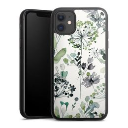 DeinDesign iPhone 11 Handy Gallery Case Handyh&uuml;lle 9H Geh&auml;rtetes Glas R&uuml;ckseite H&uuml;lle Eukalyptus Water Colour Flowers Gallery Case