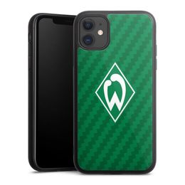 DeinDesign iPhone 11 Handy Gallery Case Handyh&uuml;lle 9H Geh&auml;rtetes Glas R&uuml;ckseite H&uuml;lle Carbon Sv Werder Bremen Official Licensed Product Gallery Case
