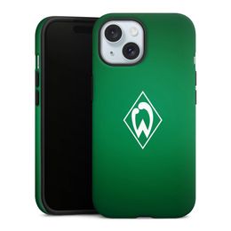 DeinDesign iPhone 15 Handy Panzer Handyh&uuml;lle robuste Outdoor H&uuml;lle Schutzh&uuml;lle matt Merchandise Sv Werder Bremen Logo Tough Case