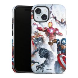 DeinDesign iPhone 15 Handy Panzer Handyh&uuml;lle robuste Outdoor H&uuml;lle Schutzh&uuml;lle matt Marvel Avengers Official Licensed Product Tough Case