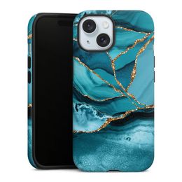 DeinDesign iPhone 15 Handy Panzer Handyh&uuml;lle robuste Outdoor H&uuml;lle Schutzh&uuml;lle matt Marble Gemstone Glitzer Tough Case