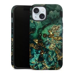 DeinDesign iPhone 15 Handy Panzer Handyh&uuml;lle robuste Outdoor H&uuml;lle Schutzh&uuml;lle matt Muster Glitzer Marble Tough Case