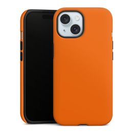 DeinDesign iPhone 15 Handy Panzer Handyh&uuml;lle robuste Outdoor H&uuml;lle Schutzh&uuml;lle matt Orange Unicoloured Colour Tough Case
