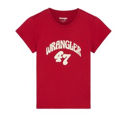 Wrangler T-Shirt Shrunken Band Tea Damen XS