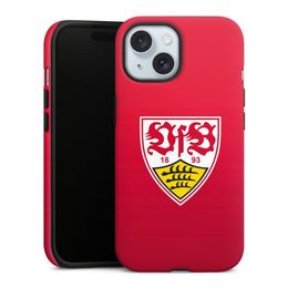DeinDesign iPhone 15 Handy Panzer Handyh&uuml;lle robuste Outdoor H&uuml;lle Schutzh&uuml;lle matt Logo Official Licensed Product Vfb Stuttgart Tough Case