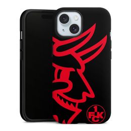 DeinDesign iPhone 15 Handy Panzer Handyh&uuml;lle robuste Outdoor H&uuml;lle Schutzh&uuml;lle matt 1. Fc Kaiserslautern Logo Official Licensed Product Tough Case