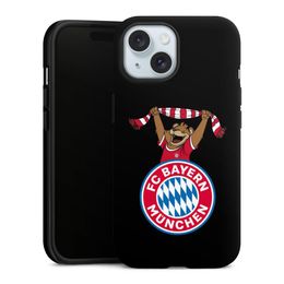 DeinDesign iPhone 15 Handy Panzer Handyh&uuml;lle robuste Outdoor H&uuml;lle Schutzh&uuml;lle matt Bernie Official Licensed Product Fc Bayern M&uuml;nchen Tough Case