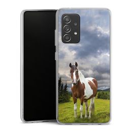 DeinDesign Galaxy A52s 5G Handy Silikon H&uuml;lle Case transparent Handyh&uuml;lle Nature Horse Meadow Silikon Case